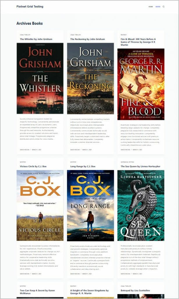 Create A Custom Archive With Piotnet Grid Builder - WebTNG