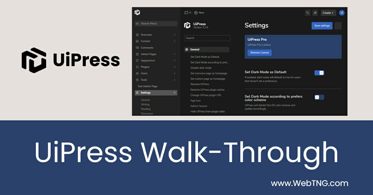 UiPress Walk-Through - WebTNG