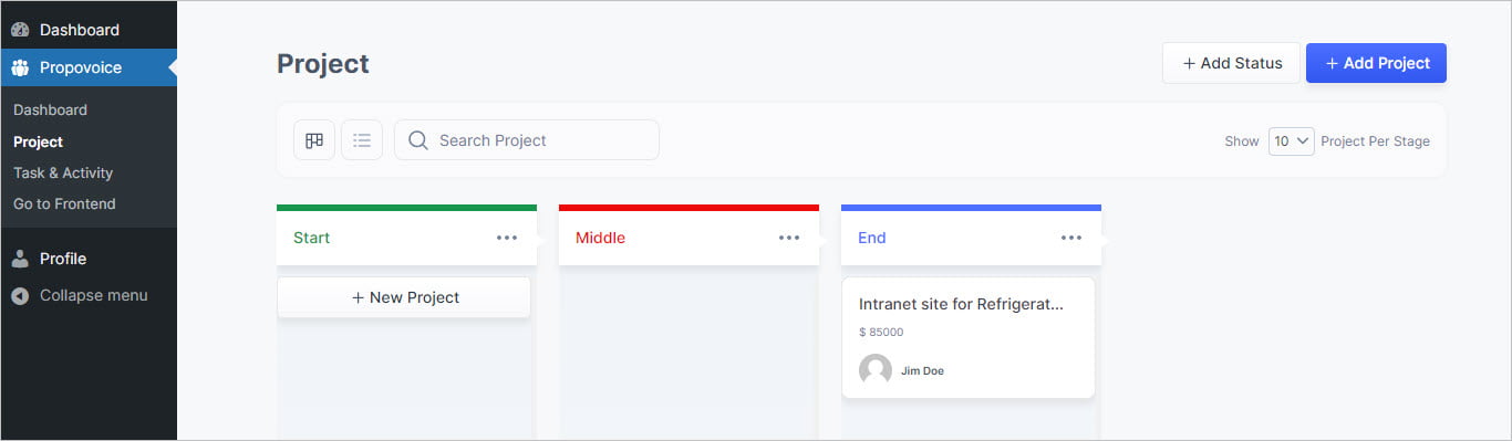 Propovoice CRM for Managing Sales and Project Processes - WebTNG