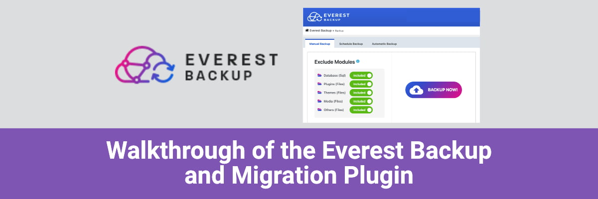 Walkthrough of the Everest Backup and Migration Plugin - WebTNG