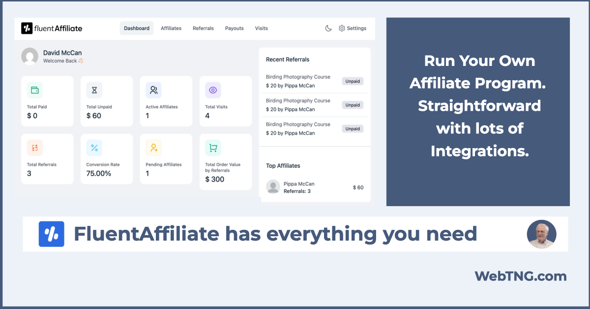 FluentAffiliate Everything You Need to Run Your Own Affiliate Program - WebTNG